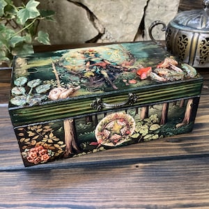 Witchy Jewelry Box, Mystical Fairy Jewelry Box, Wooden Tarot Card Box ...