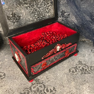 Gothic Jewelry Box, Skull Trinket Box, Wooden Keepsake Box, Witchy ...