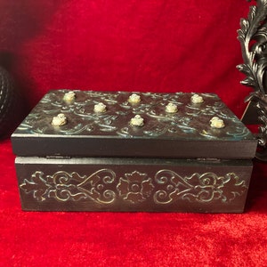 Skull Jewelry Box, Gothic Storage Box, Tarot Card Box, Trinket Box ...