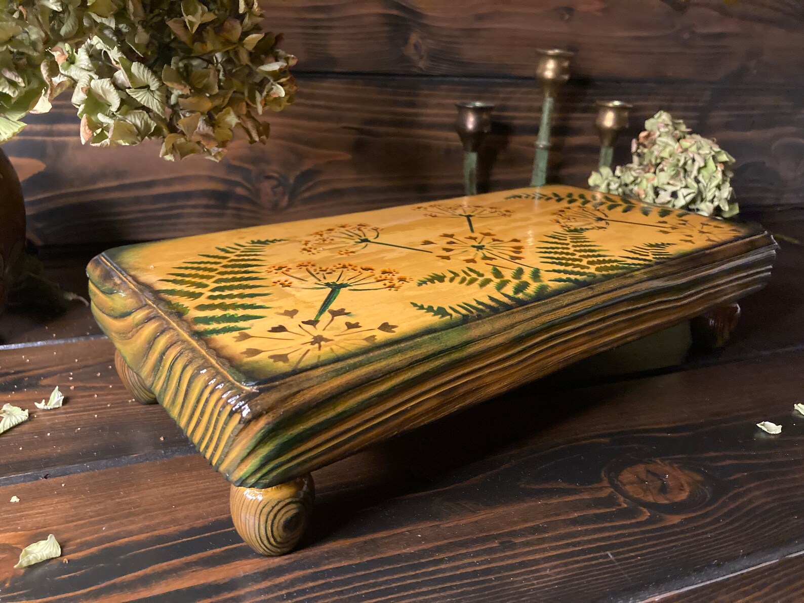 Altar Table, Wooden Ritual Table, Altar Offering Table, Crystal Holder ...