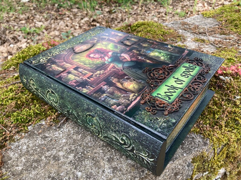 Magic Spell Box, Witchcraft Book Box, Fantasy Box, Witch Jewelry Box ...