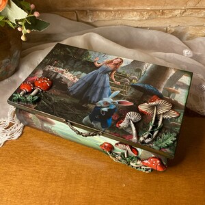Allice in Wonderland, Jewelry Box Alice, Baby Keepsake Box Allice, Baby ...