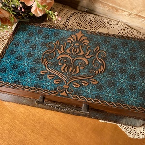 Blue Tea Box 8 Compartments, Blue Storage Box, Tea Bag Holder, Jewelry ...