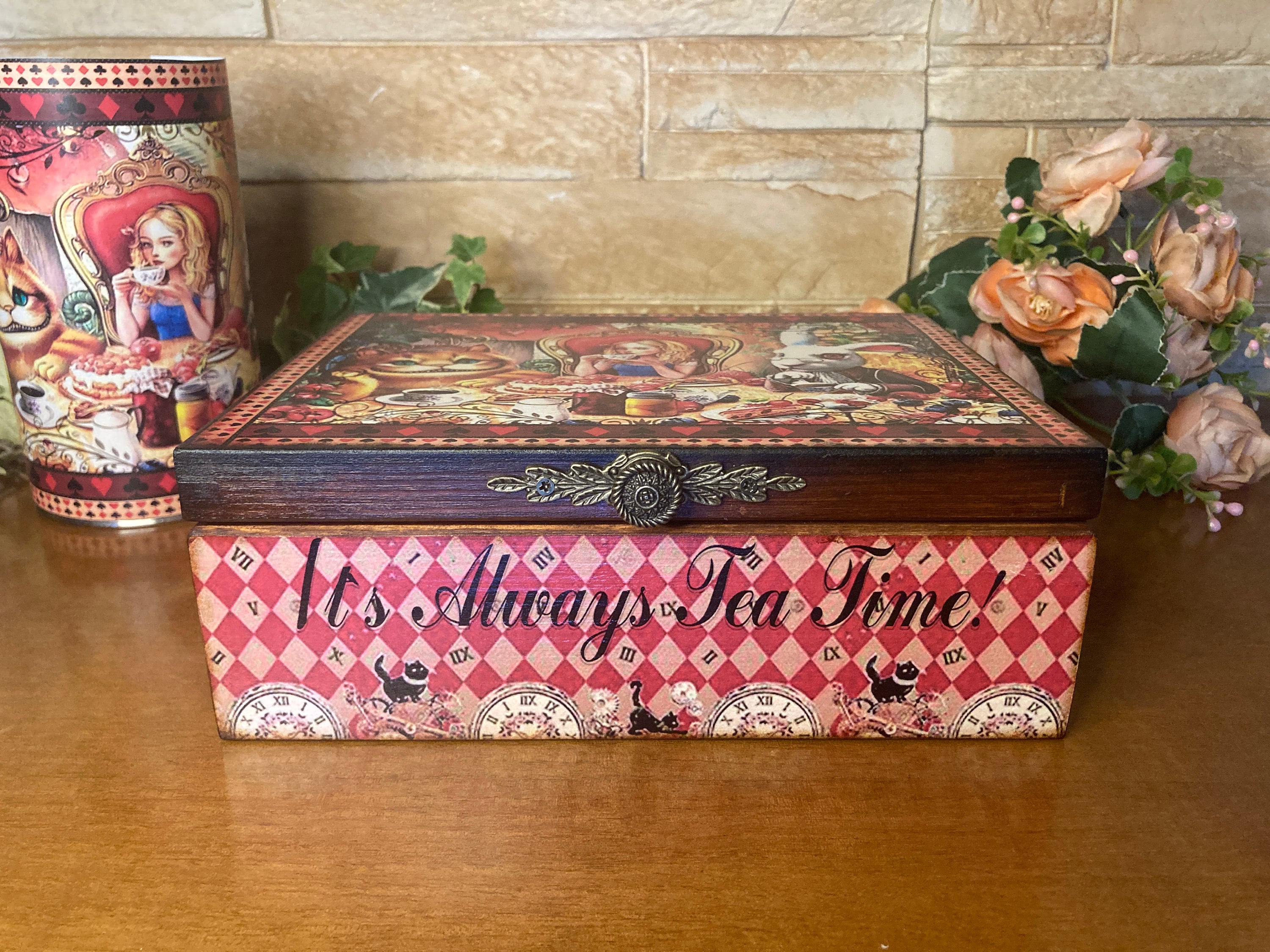 Allice in Wonderland Jewelry Box, White Rabbit Tea Box, Cheshire Cat ...