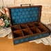 Blue Tea Box 8 Compartments, Blue Storage Box, Tea Bag Holder, Jewelry ...