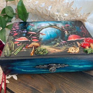 Handcrafted Tarot and Jewelry Box With Mushrooms, Mystical Keepsake ...
