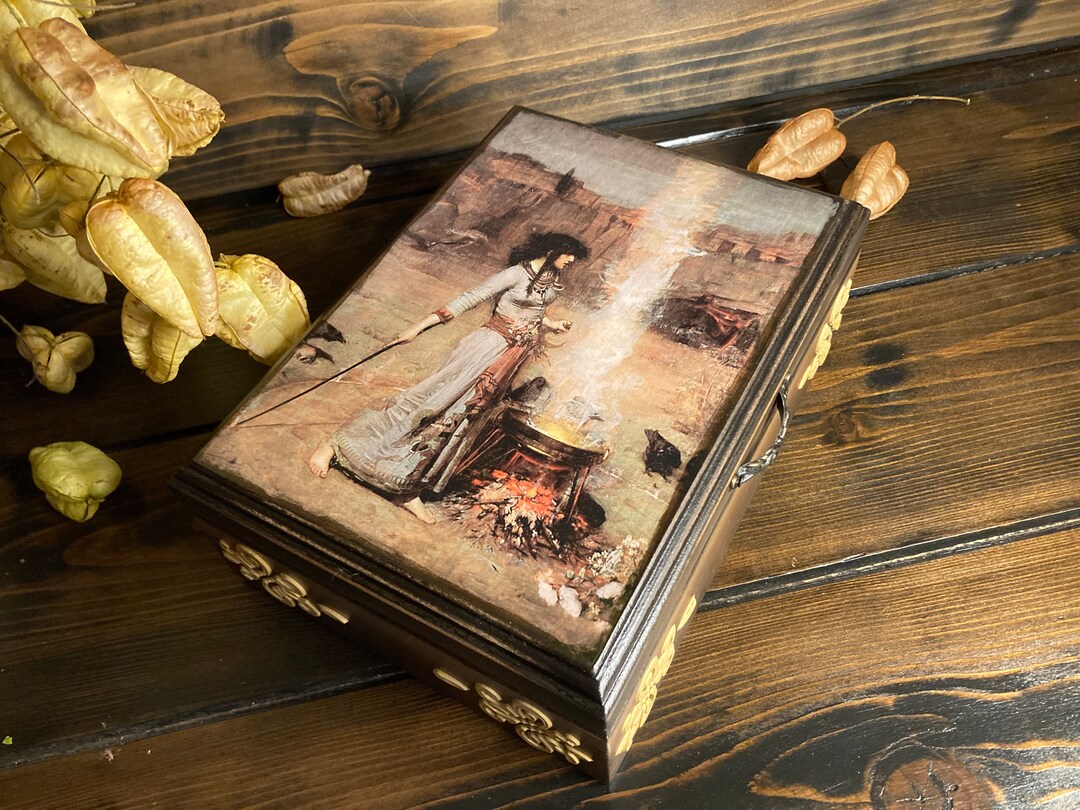 Witchy Tarot Card Storage Box, Magic Circle Tarot Card Holder, Witch ...