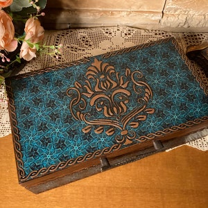 Blue Tea Box 8 Compartments, Blue Storage Box, Tea Bag Holder, Jewelry ...