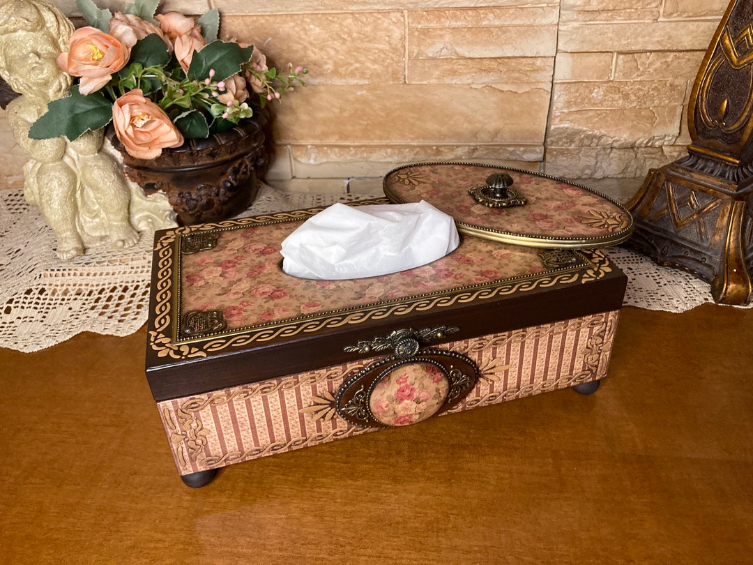 Floral Tissue Box Cover, Τissue Holder, Kithchen Napkins Holder ...