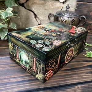 Witchy Jewelry Box, Mystical Fairy Jewelry Box, Wooden Tarot Card Box ...