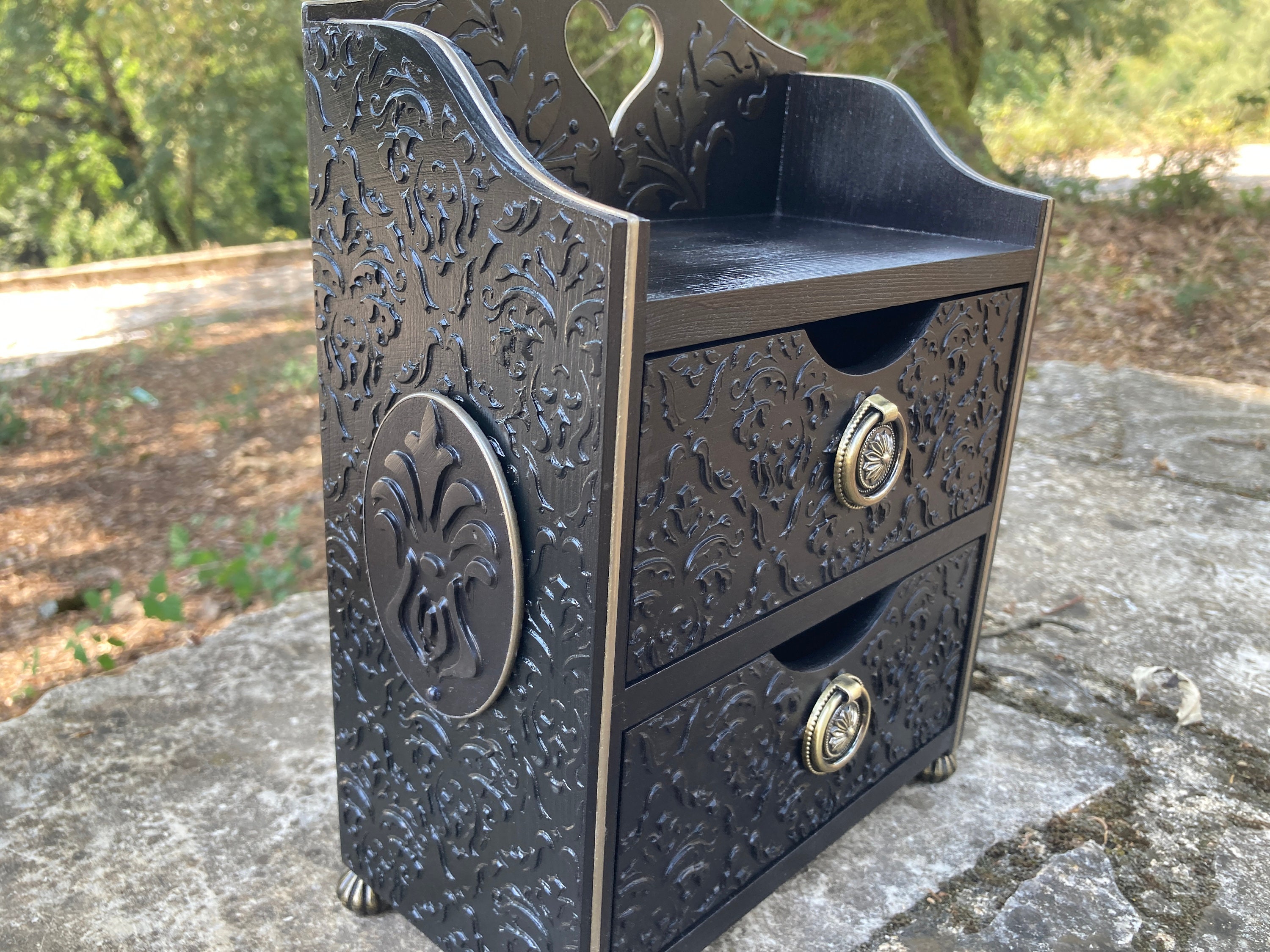 Gothic Mini Jewelry Chest of Drawers, Witchcraft Cabinet Storage ...