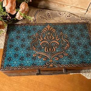 Blue Tea Box 8 Compartments, Blue Storage Box, Tea Bag Holder, Jewelry ...