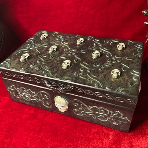 Skull Jewelry Box, Gothic Storage Box, Tarot Card Box, Trinket Box ...