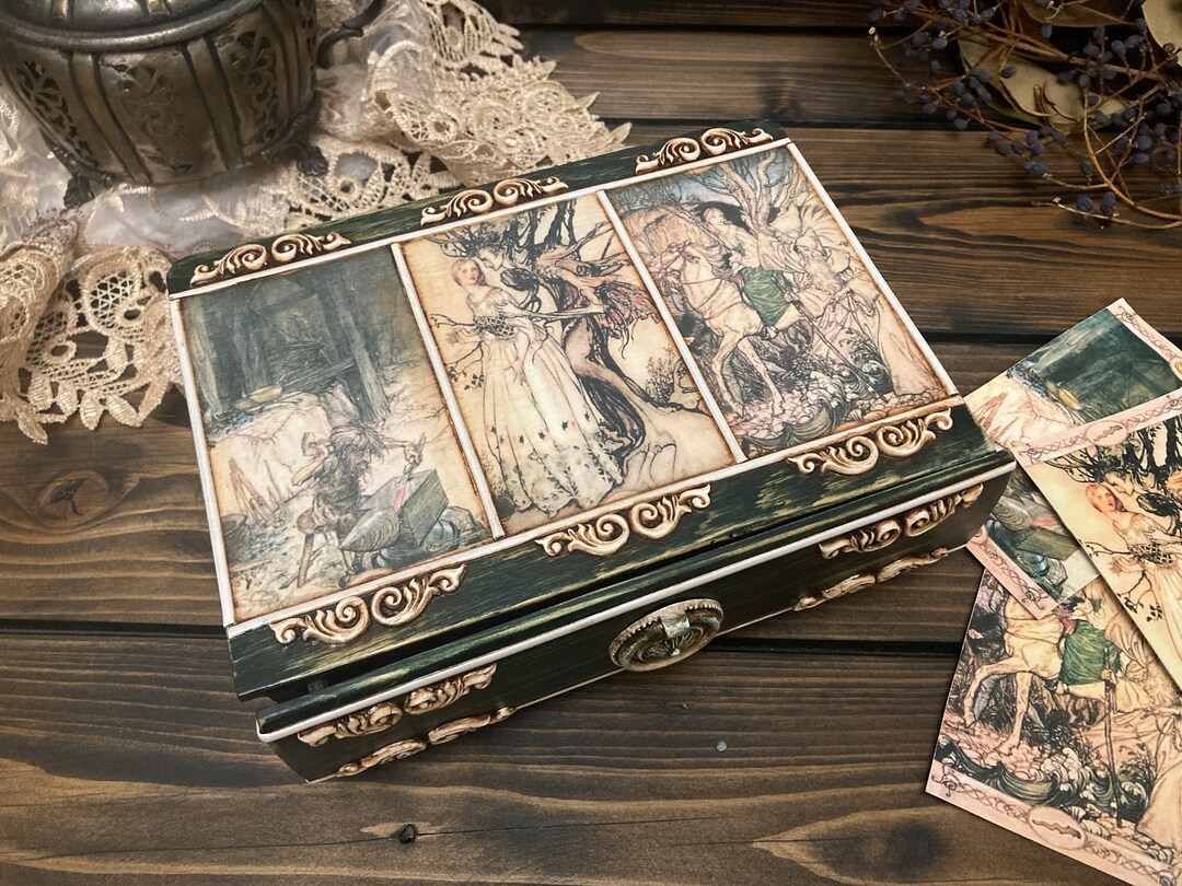 Rackham Tarot Card Box, Tarot Card Holder, Witchy Jewelry Box, Altar ...