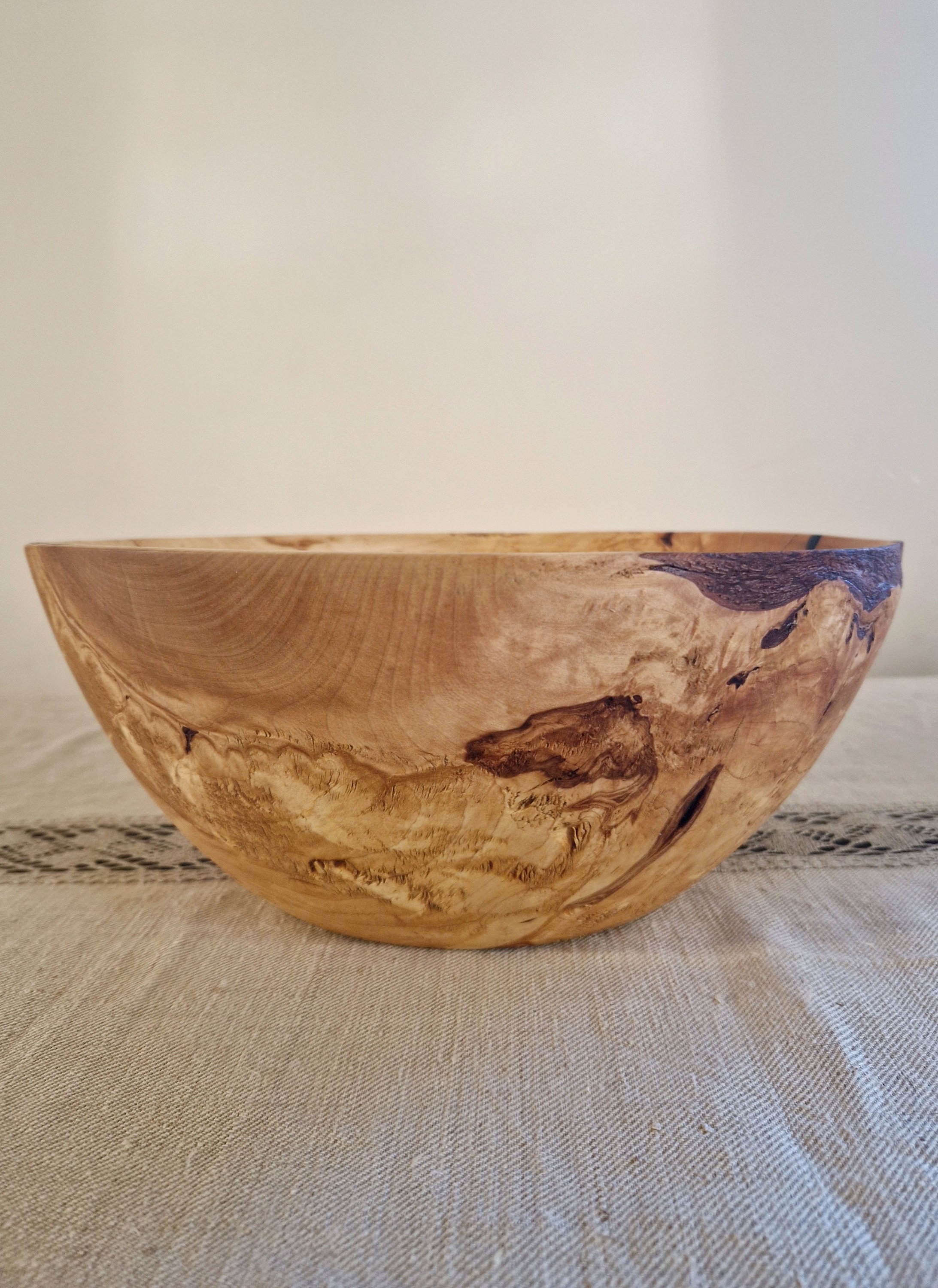 Unique Handmade | Turned Wooden Burl Bowl (burl of a Birch) | Ø 31 Cm ...