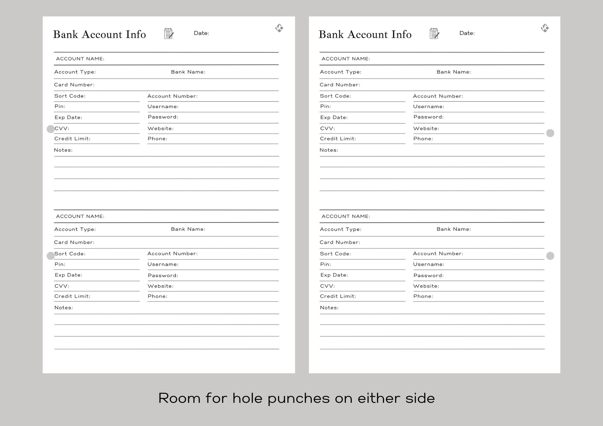 Bank Account Information, Organising Bank Account Info, Organisation ...