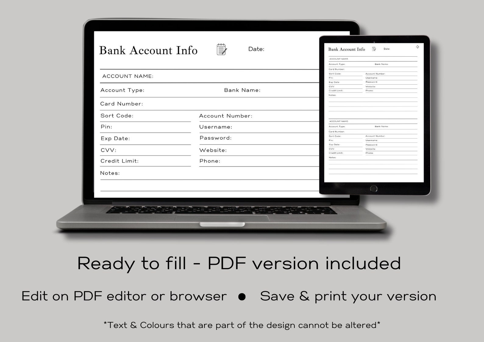 Bank Account Information, Organising Bank Account Info, Organisation ...