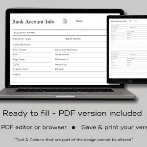 Bank Account Information, Organising Bank Account Info, Organisation ...