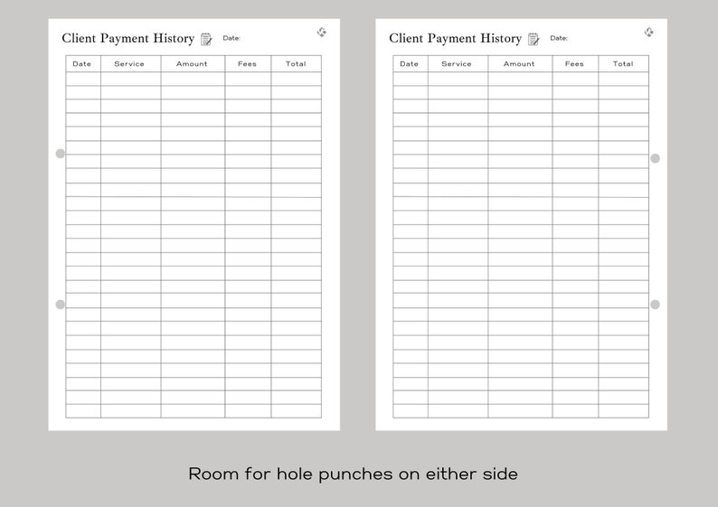 Client Payment History Checklist, Work Essentials, Business Planning ...