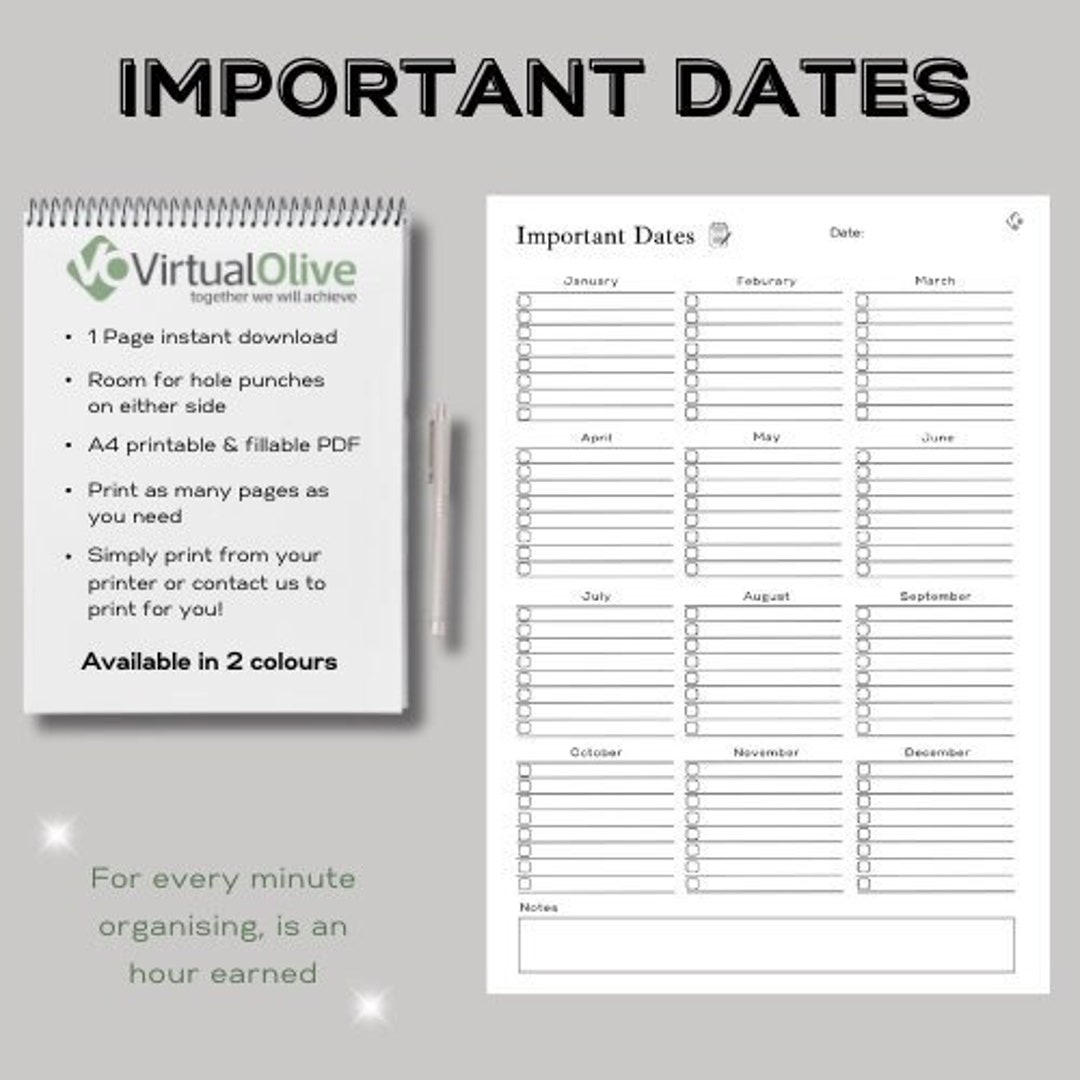 Important Dates, Remembering Dates, Organising My Important Dates ...