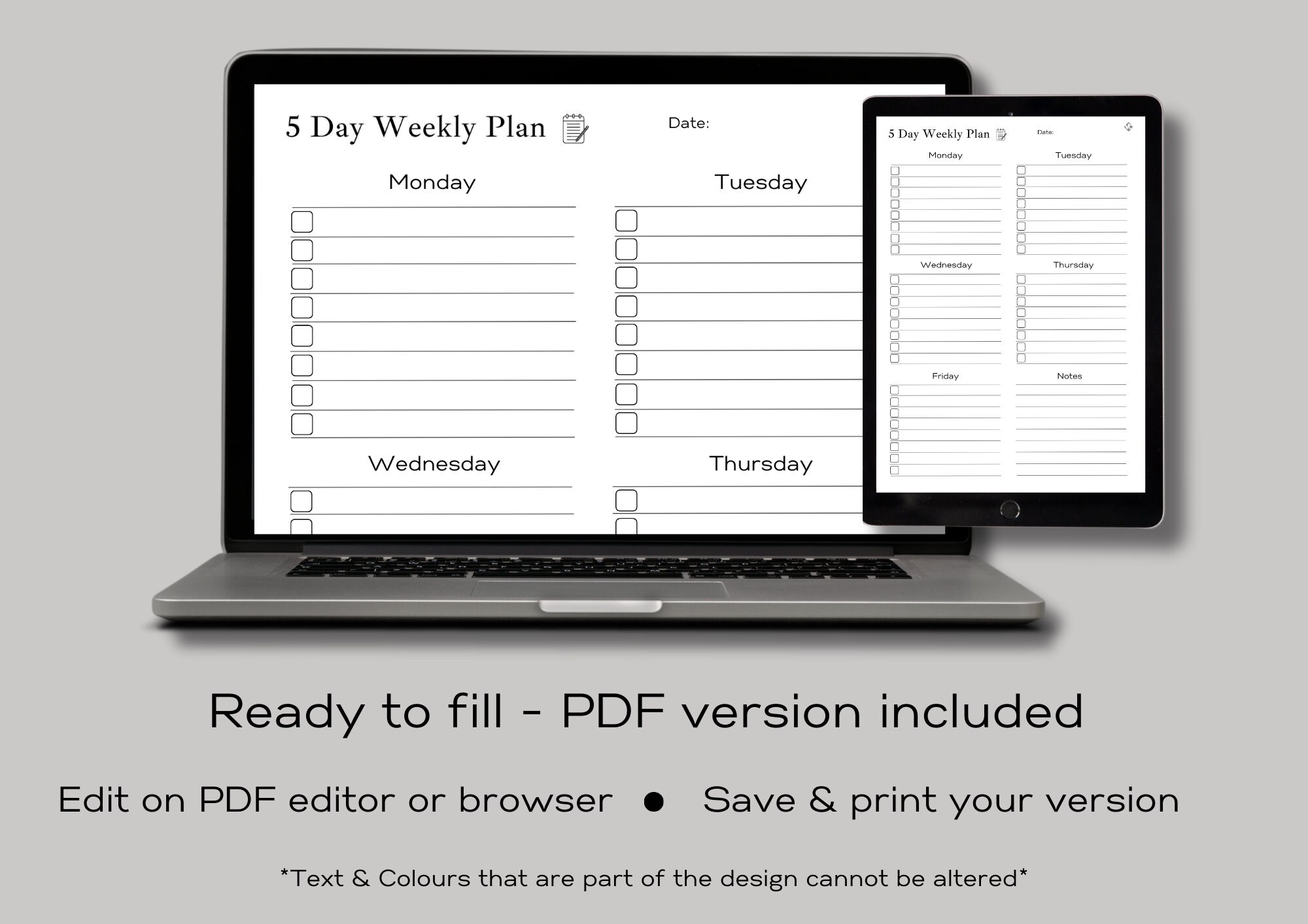 Five Day Weekly Plan, Daily Planning, Daily Schedule, Week Plan, Work ...
