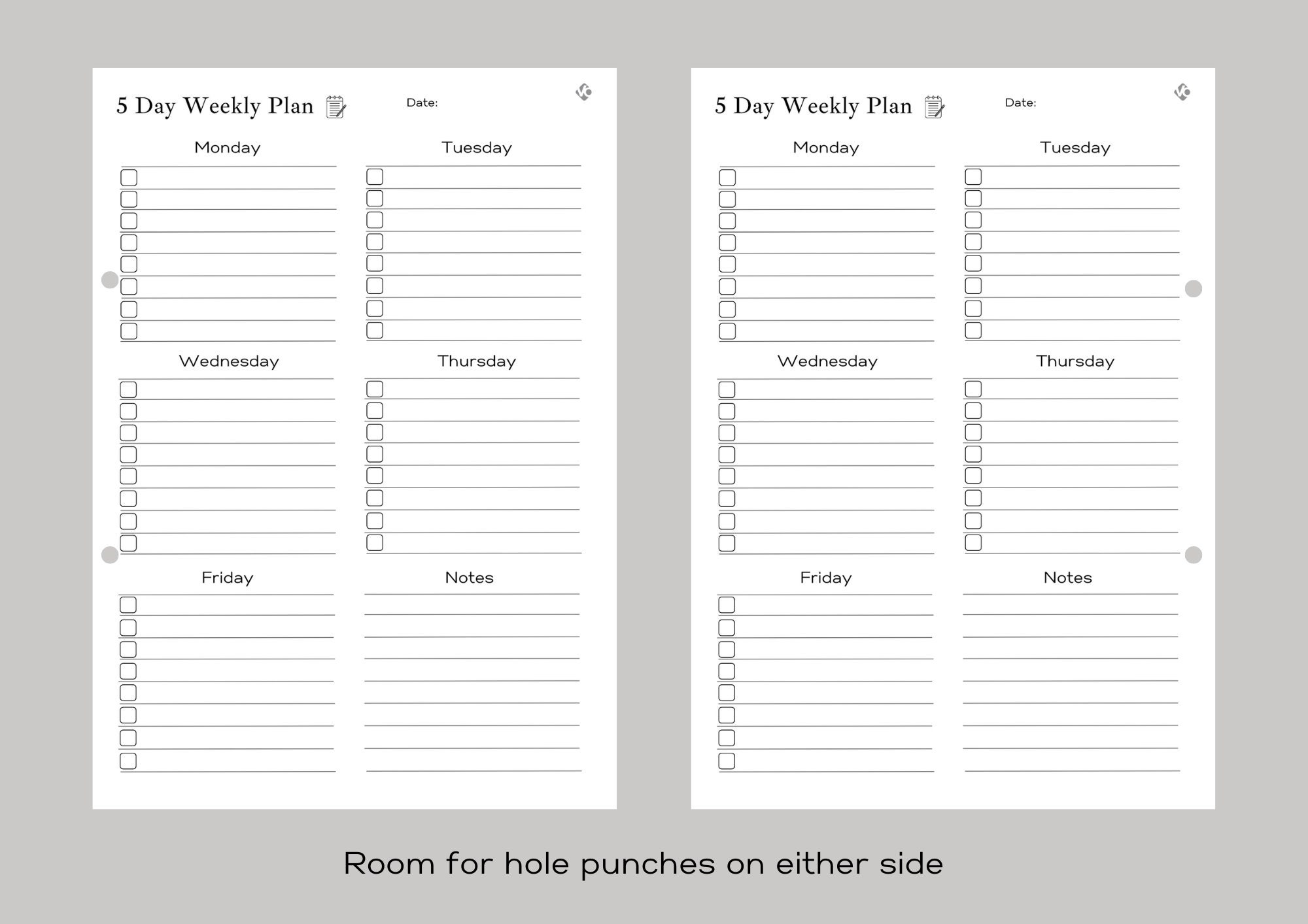Five Day Weekly Plan, Daily Planning, Daily Schedule, Week Plan, Work ...
