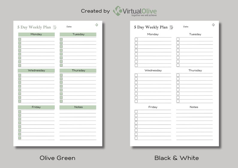 Five Day Weekly Plan, Daily Planning, Daily Schedule, Week Plan, Work ...