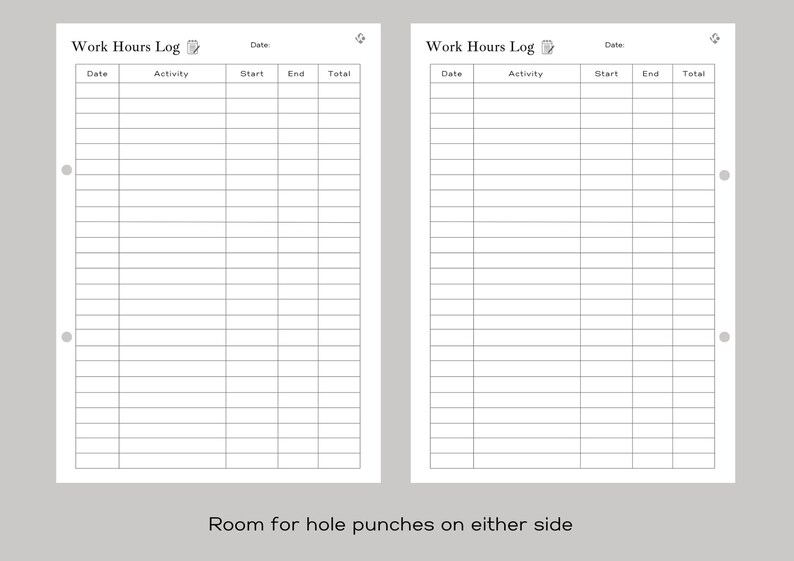 Work Hours Log Checklist, Work Essentials, Checklists, Organisers, Work ...