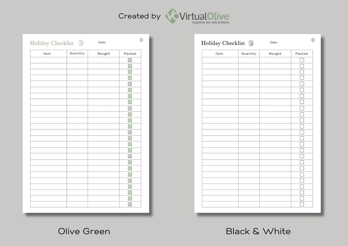 Holiday Checklist, Checklist for My Holidays, Family Holiday Checklist ...