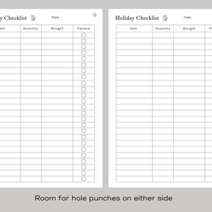 Holiday Checklist, Checklist for My Holidays, Family Holiday Checklist ...