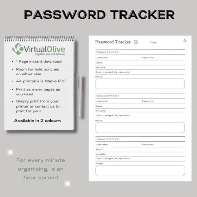 Password Tracker, Password Reminder, Tracker for My Passwords ...
