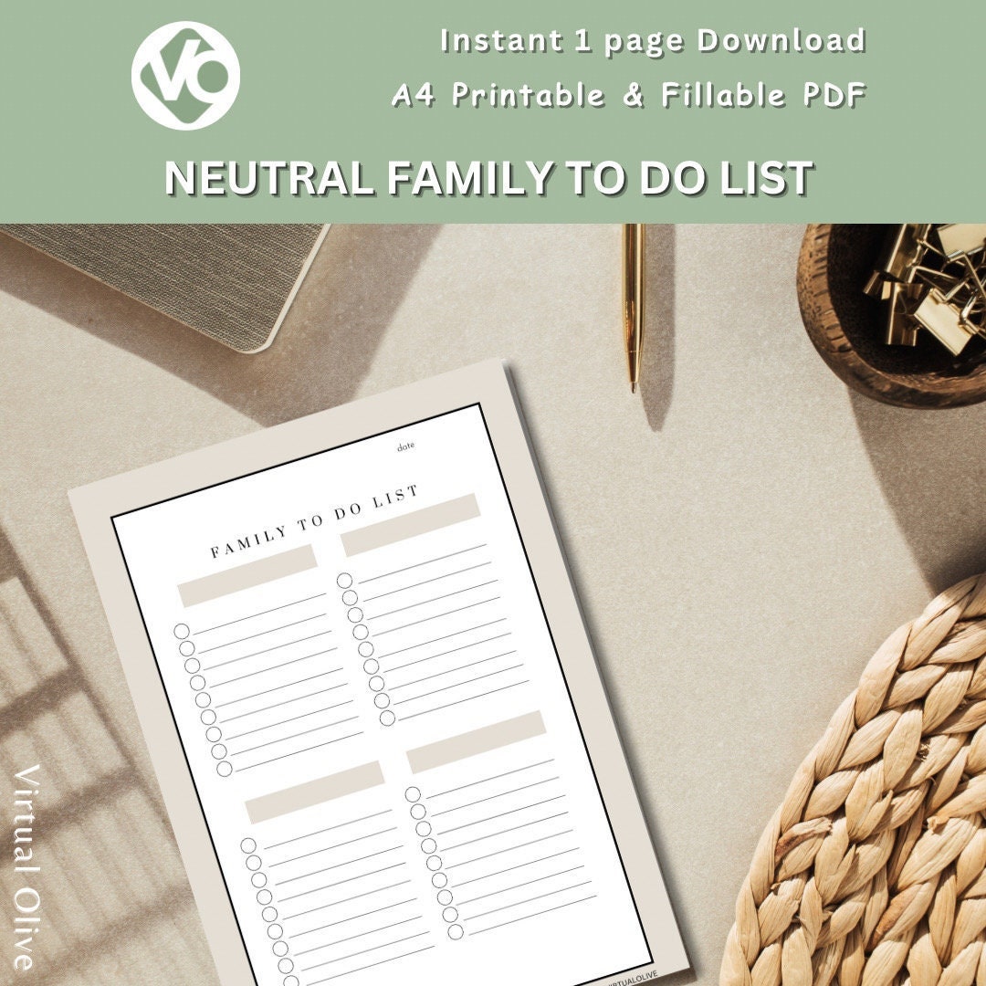 Family to Do List Family Organiser to Do List Family Task - Etsy