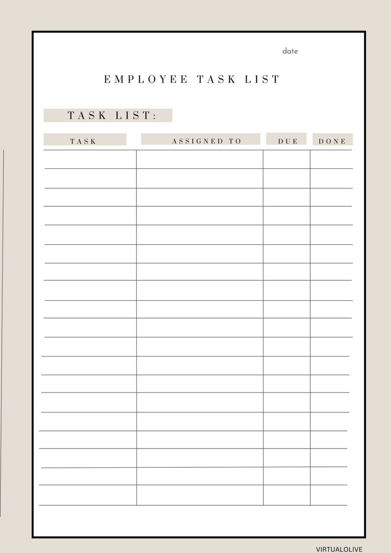 Employee Task List, Work Essentials, Task Organiser, Organising My ...