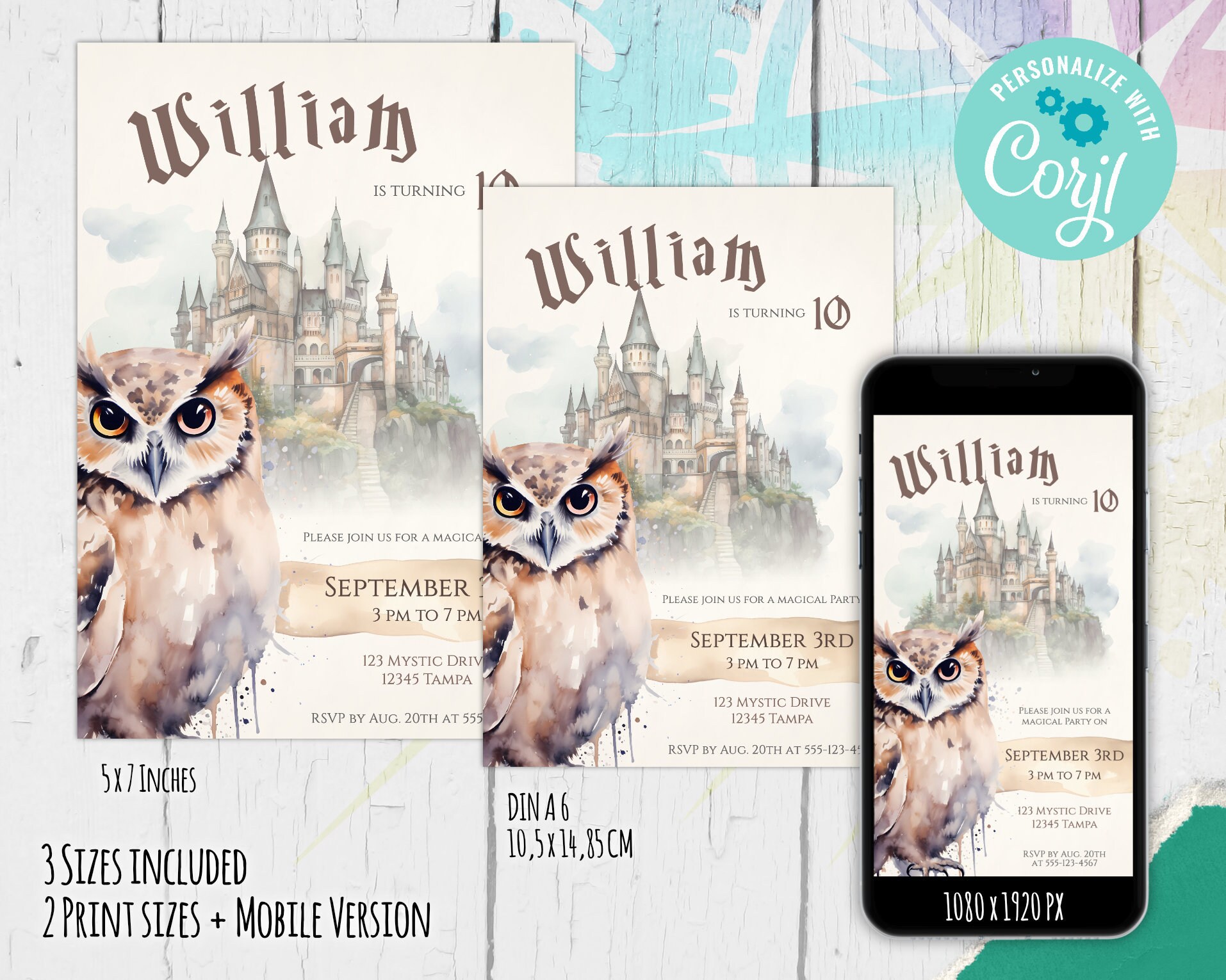 Editable Wizard Invitation Birthday Invite Editable Template - Etsy
