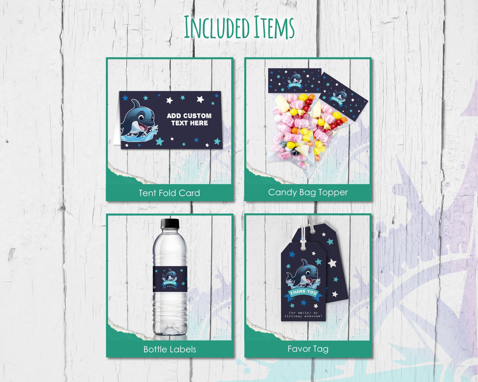 Editable Orca Birthday Bundle Party Decoration Set Orca Party Supplies ...