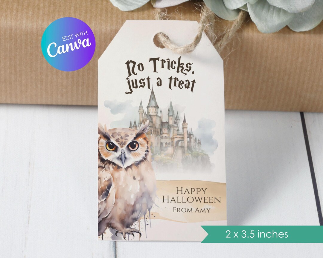 Editable Wizard Favor Tag, Halloween Wizard Magic, Thank You Gift Tag ...