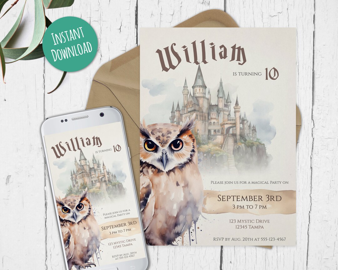 Editable Wizard Invitation Birthday Invite Editable Template - Etsy