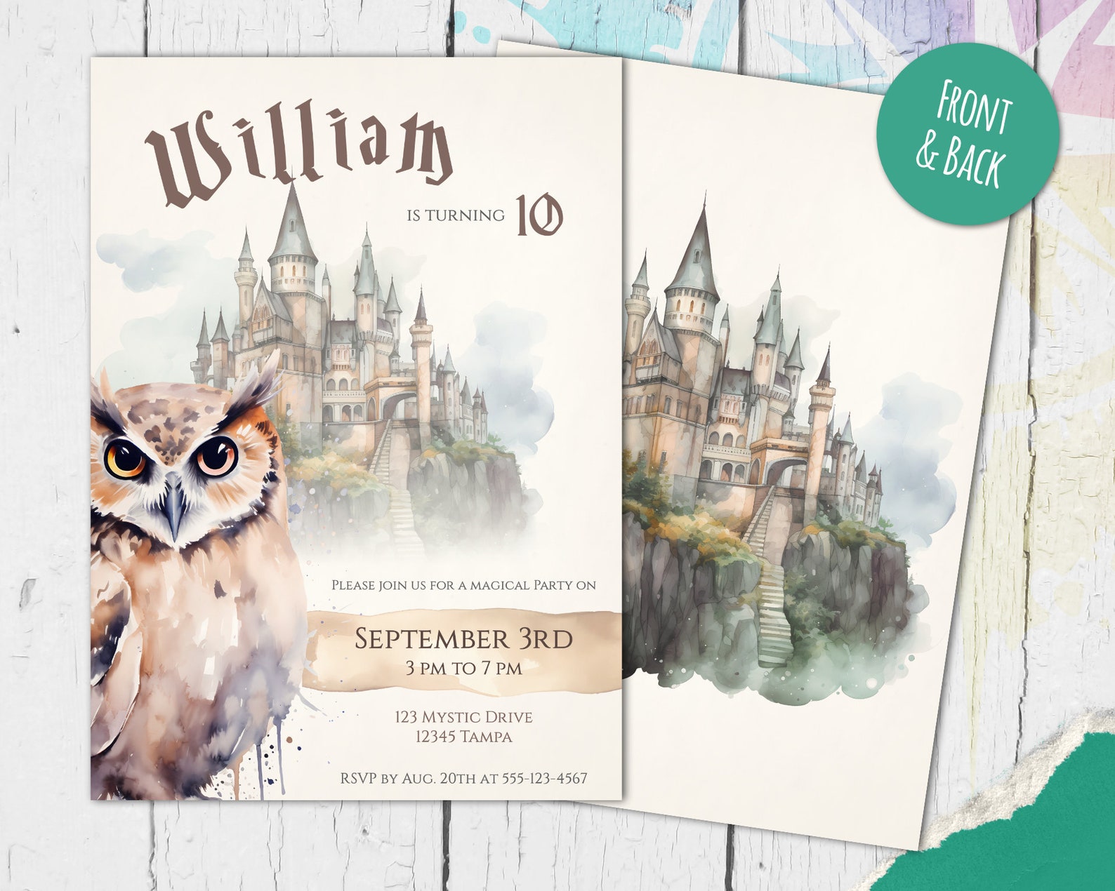 Editable Wizard Invitation Birthday Invite Editable Template - Etsy