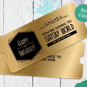 Editable Golden Ticket Gift, Surprise Gift Voucher, Personalized Event ...