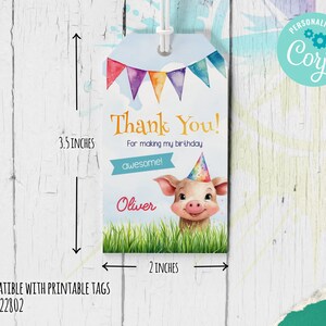 Editable Farm Animals Favor Tag, Barnyard Animal, Gift Tag, Boy ...