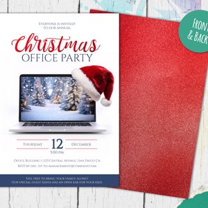 Editable Christmas Party Invitation, Office Christmas Party Invite ...