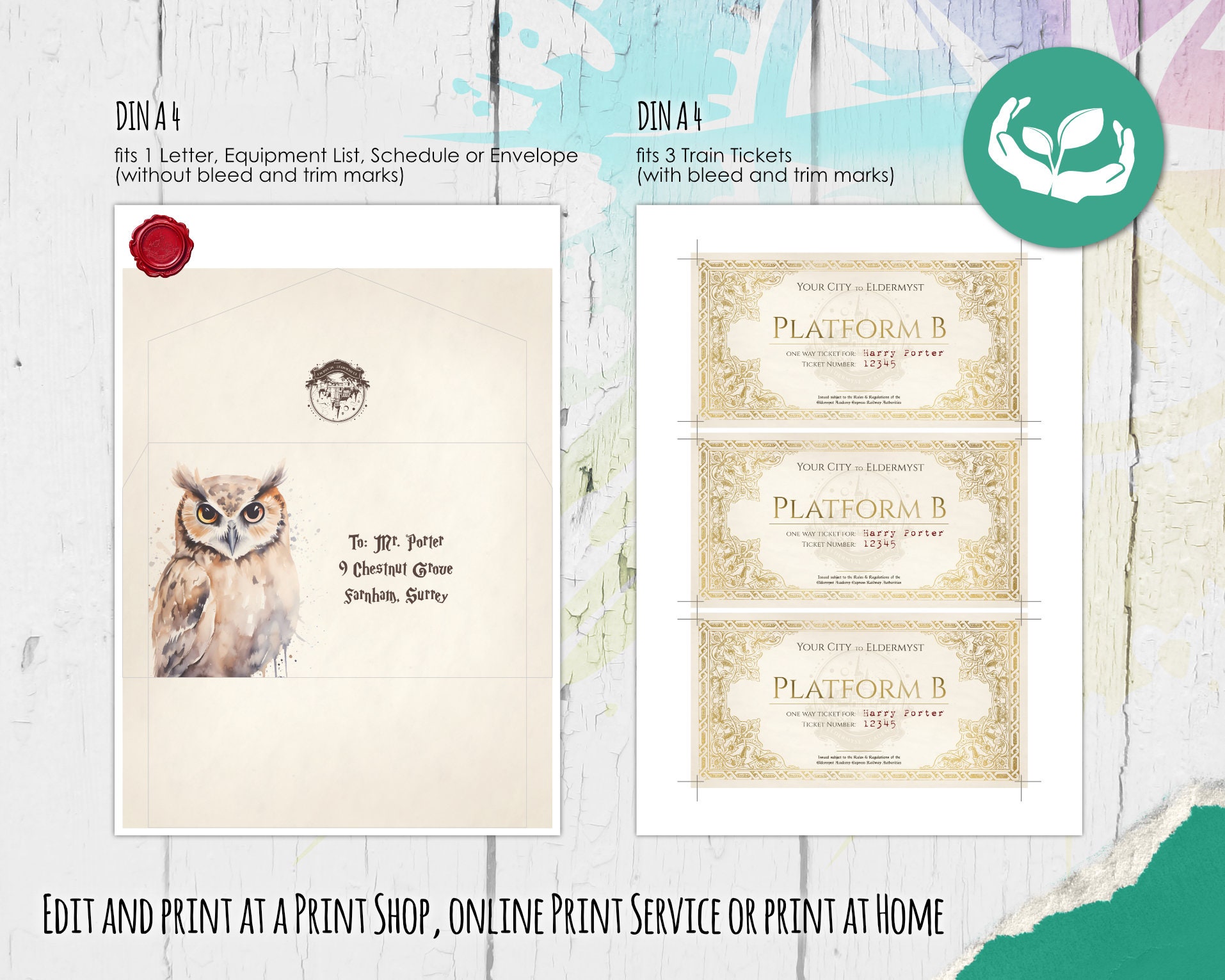 Editable Acceptance Letter Wizard School Set, Gift Bundle for Wizard ...