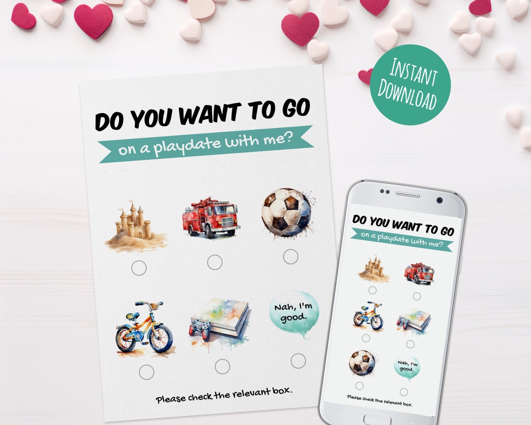 Editable Valentine's Day Greeting Card for Kids, Do You Want to Go on a ...