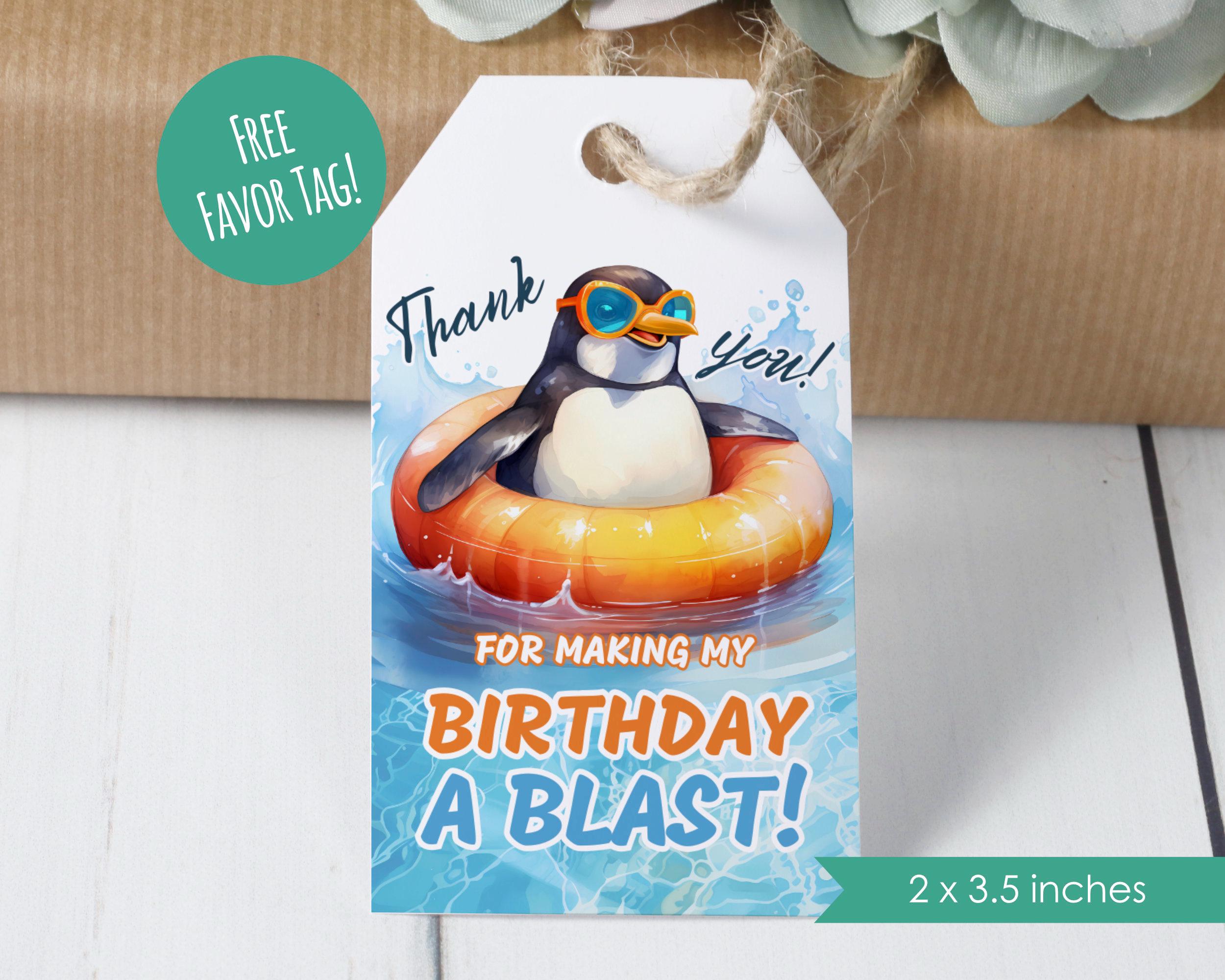 Editable Penguin Pool Party Birthday Invitation, Swimming Party Invite ...