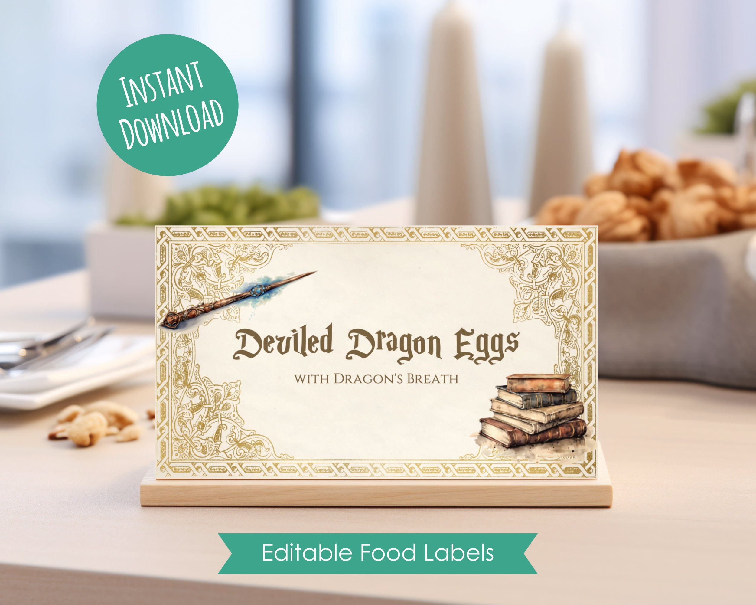 Editable Wizard Food Labels, Buffet Cards, Tent Fold Cards, Magic ...