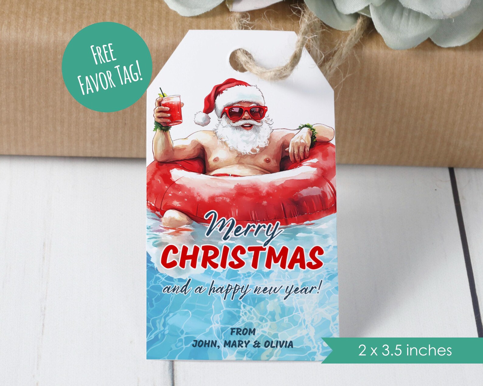 Christmas Pool Party Invitation, Editable XMAS Invite, Santa Pool Party ...