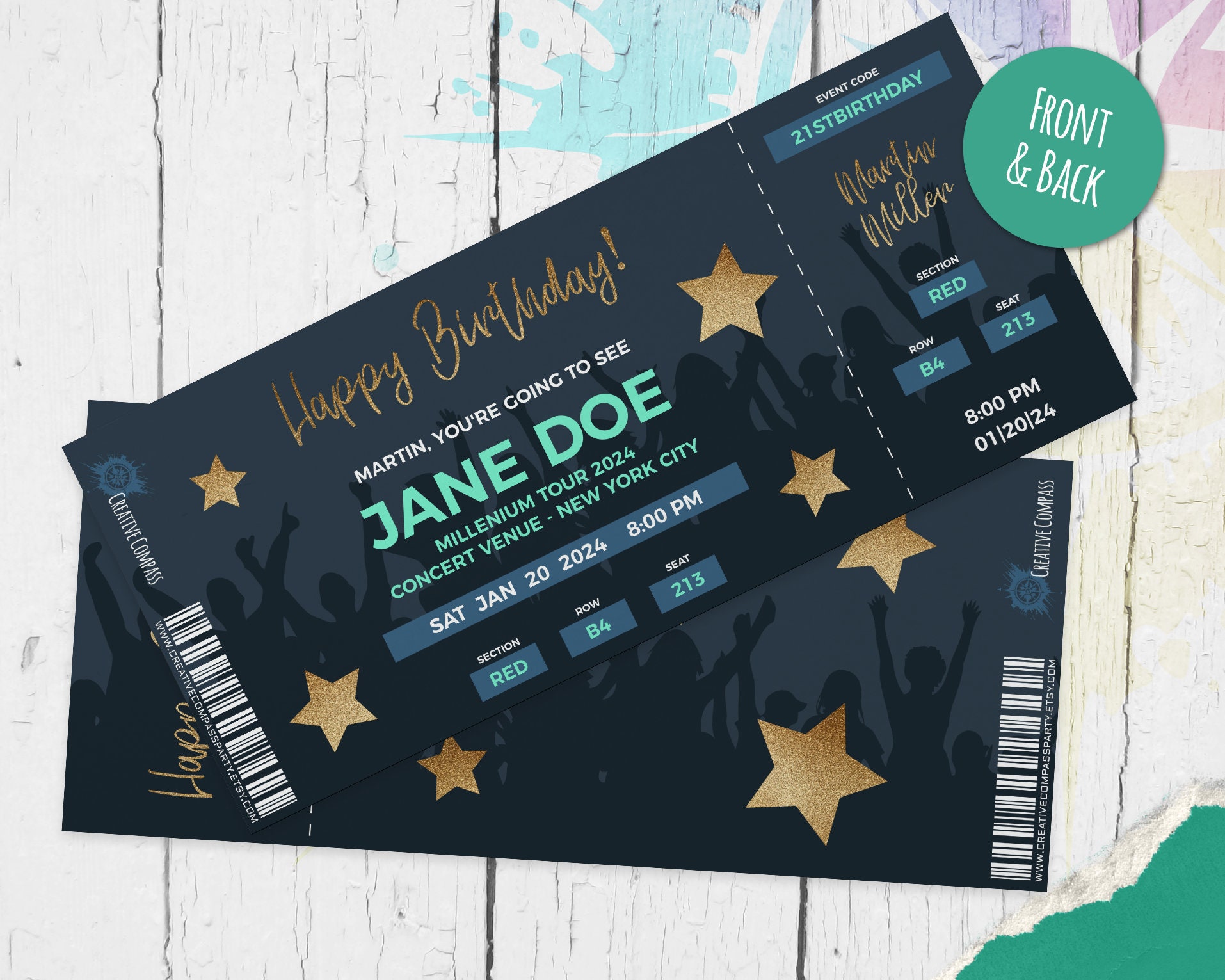 Editable Concert Ticket Gift Personalized Event Ticket - Etsy