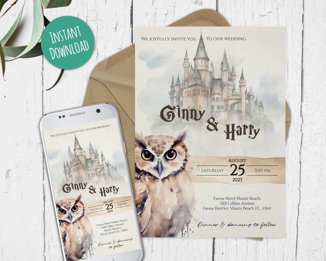 Editable Wizard Wedding Invitation Editable Template Invite - Etsy