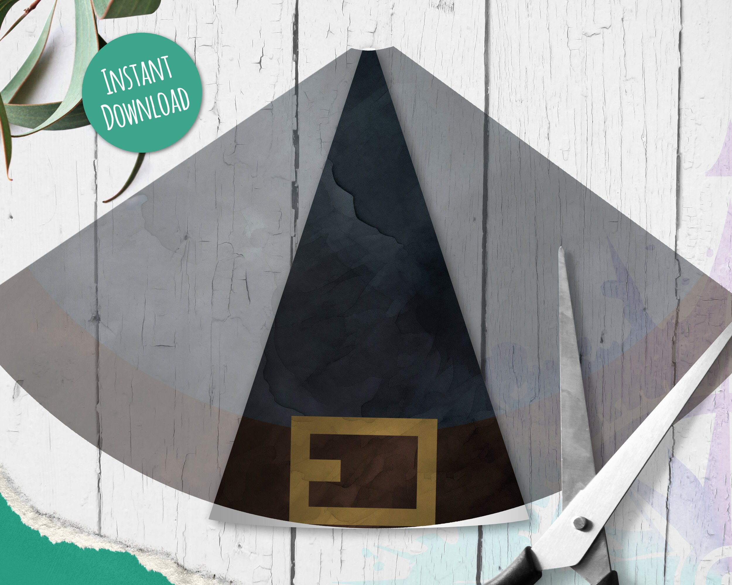 Printable Party Hats Template, DIY Wizard Hat Set, 3 Colors, Birthday ...