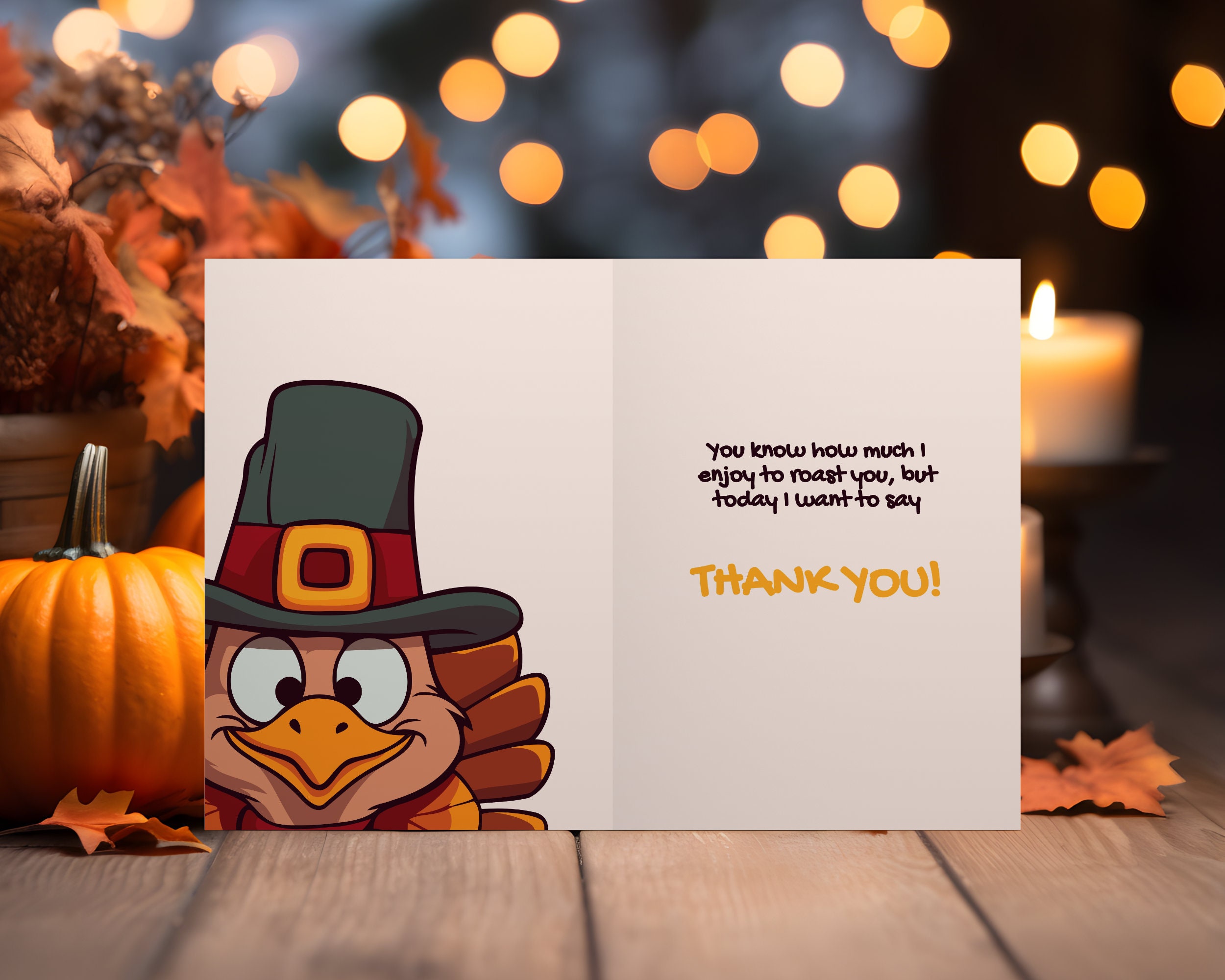 Editable Turkey Thanksgiving Greeting Card, Happy Thanksgiving Card ...